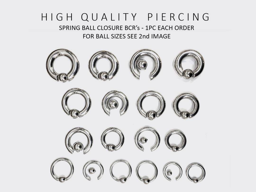 Surgical Steel Captive Bead Ring: Septum, Nipple, PA Piercing - Gauge ...
