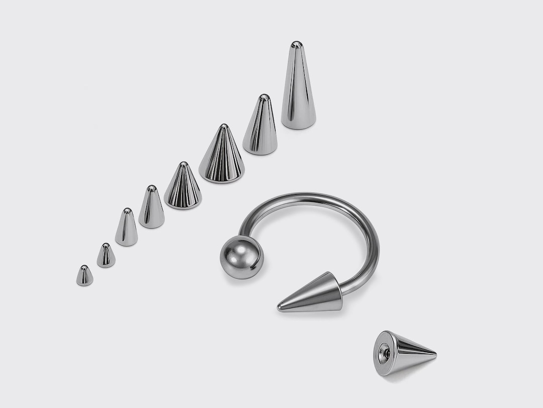 Titanium Spike Lip Ring: Horseshoe Barbell, Helix, Tragus - 18g/16g/14g ...