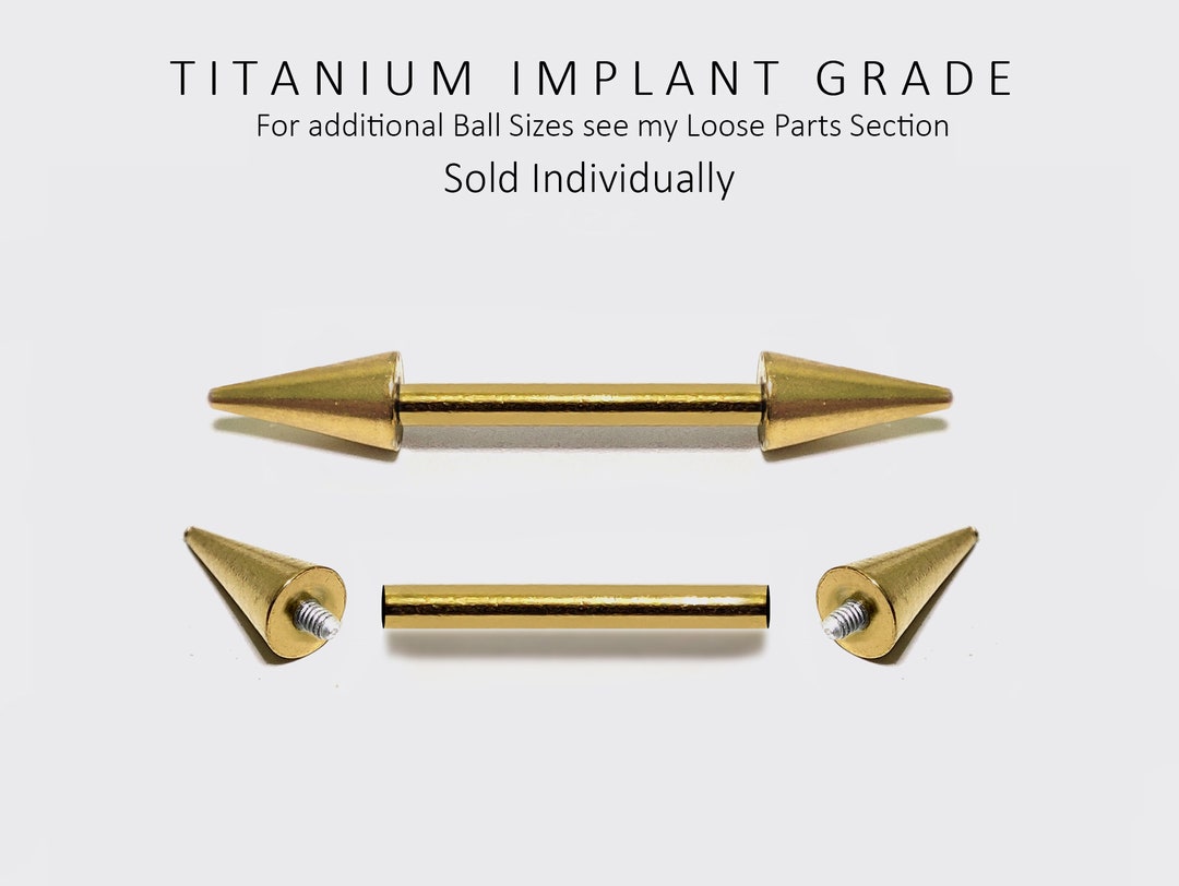 Gold Titanium Nipple Barbell: Spike/cone Body Piercing (16ga-14ga) - Etsy