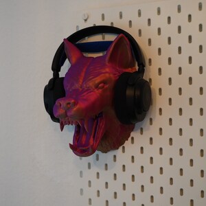 Wolf Headset Holder | 3D Printed Wall Mount | Gaming Headphone Stand ...
