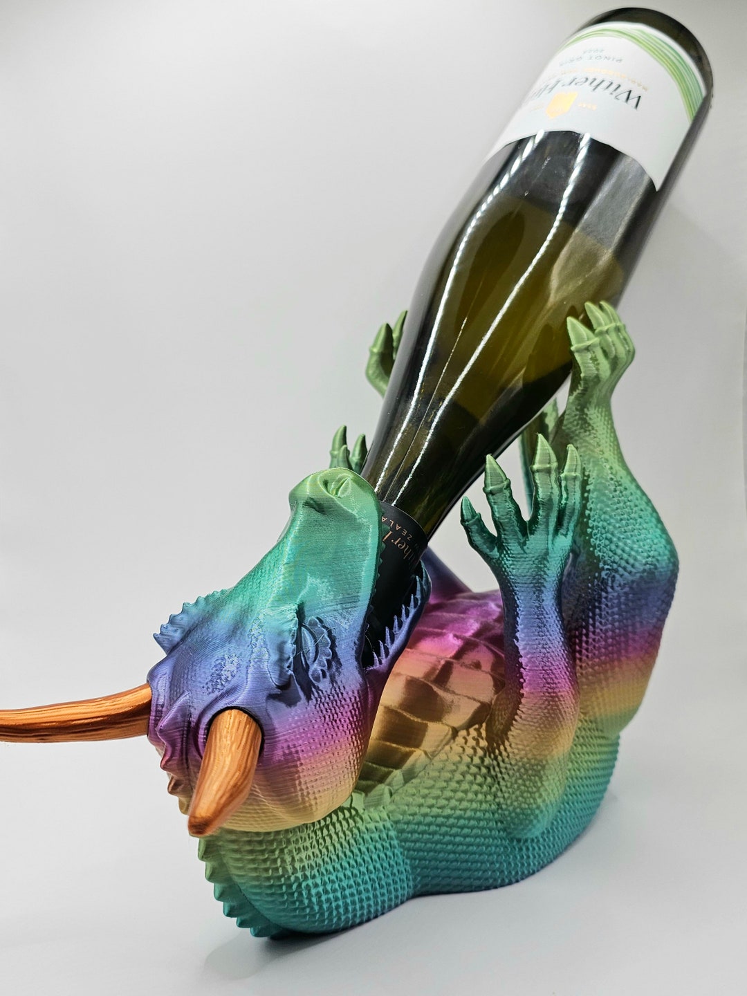 Dragon Wine Bottle Holder | 3D Print | Fantasy Decoration | Wine Rack ...