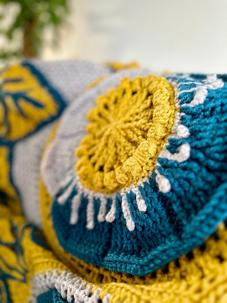 Floral Blooms Crochet Blanket Pattern - Etsy