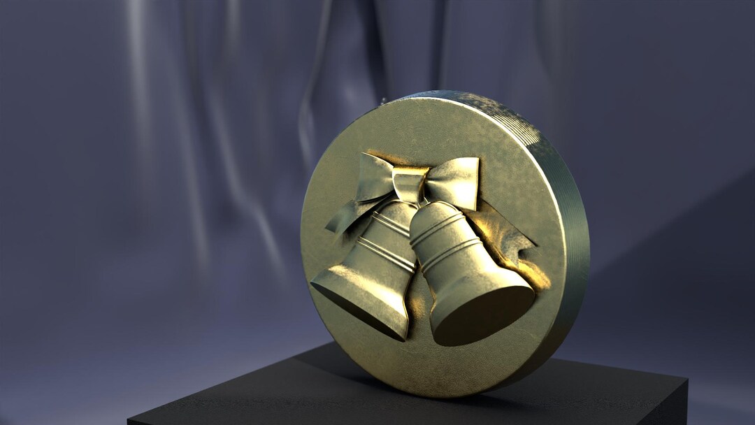 Christmas Bells 2.5 Ounce Metal Medallion. CNC Machined Silver, Nordic ...