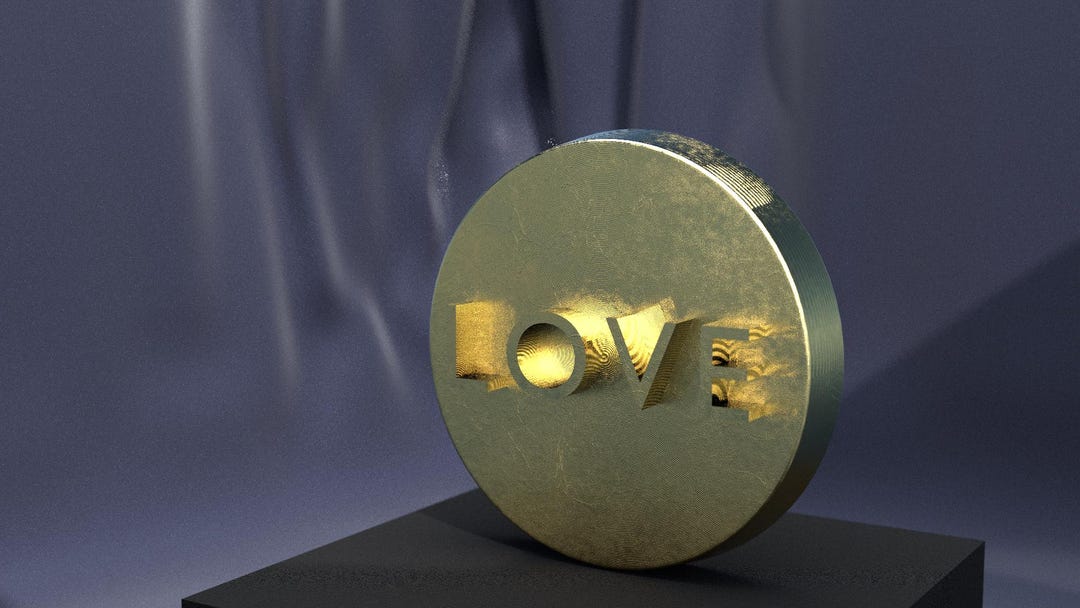 LOVE Medallion – Romantic Coin in Copper, Silver, or Nordic Gold ...