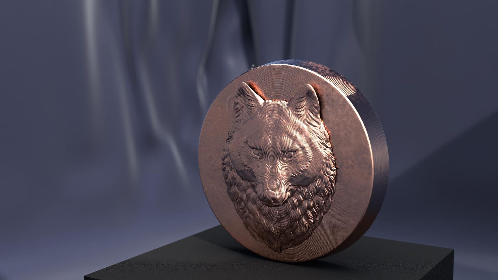 Realistic Wolf Medallion – Copper, Silver, or Nordic Gold – Wildlife ...
