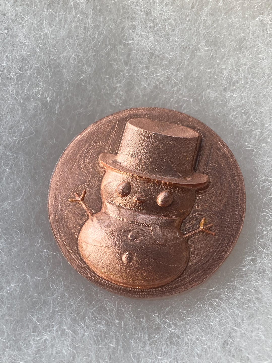 Snowman Medallion – Copper, Silver, or Nordic Gold – Winter Holiday ...