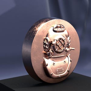 Deep Sea Diver Medallion – Copper, Silver, or Nordic Gold – Vintage ...