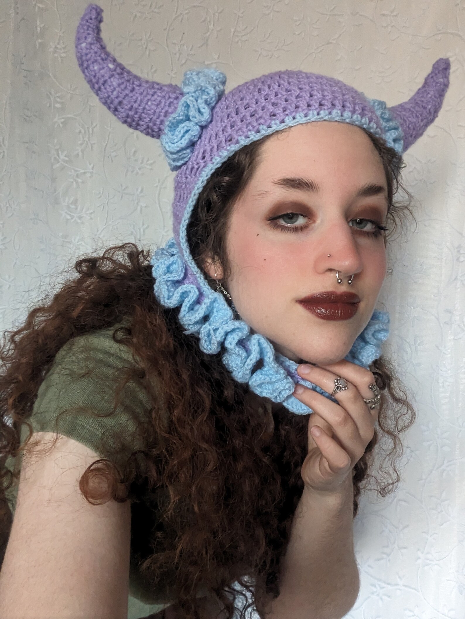 Horned Balaclava- Purple and Blue Monster Balaclava With Horns- Fun ...