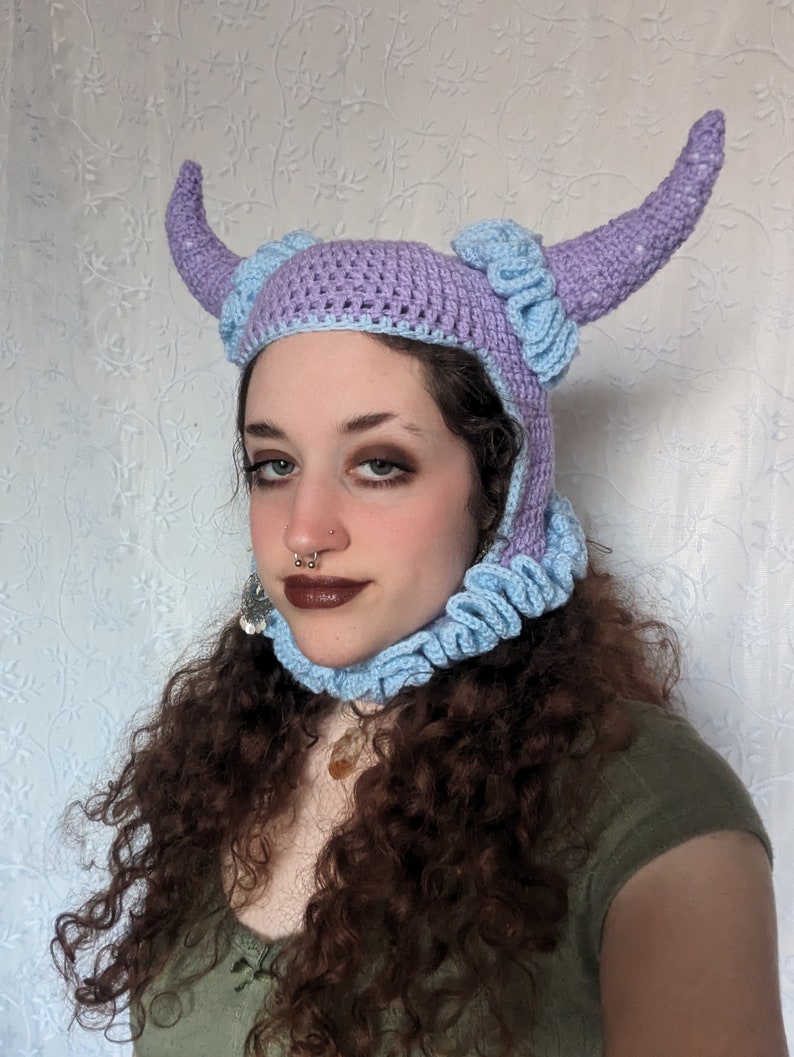 Horned Balaclava- Purple and Blue Monster Balaclava With Horns- Fun ...