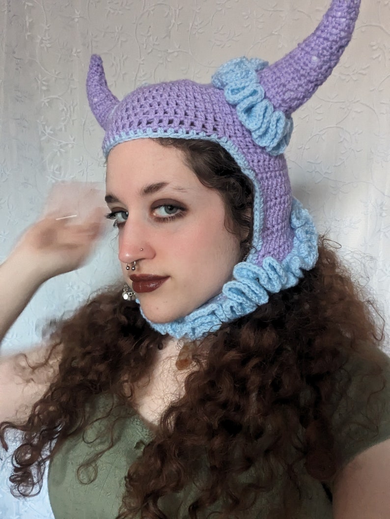Horned Balaclava- Purple and Blue Monster Balaclava With Horns- Fun ...