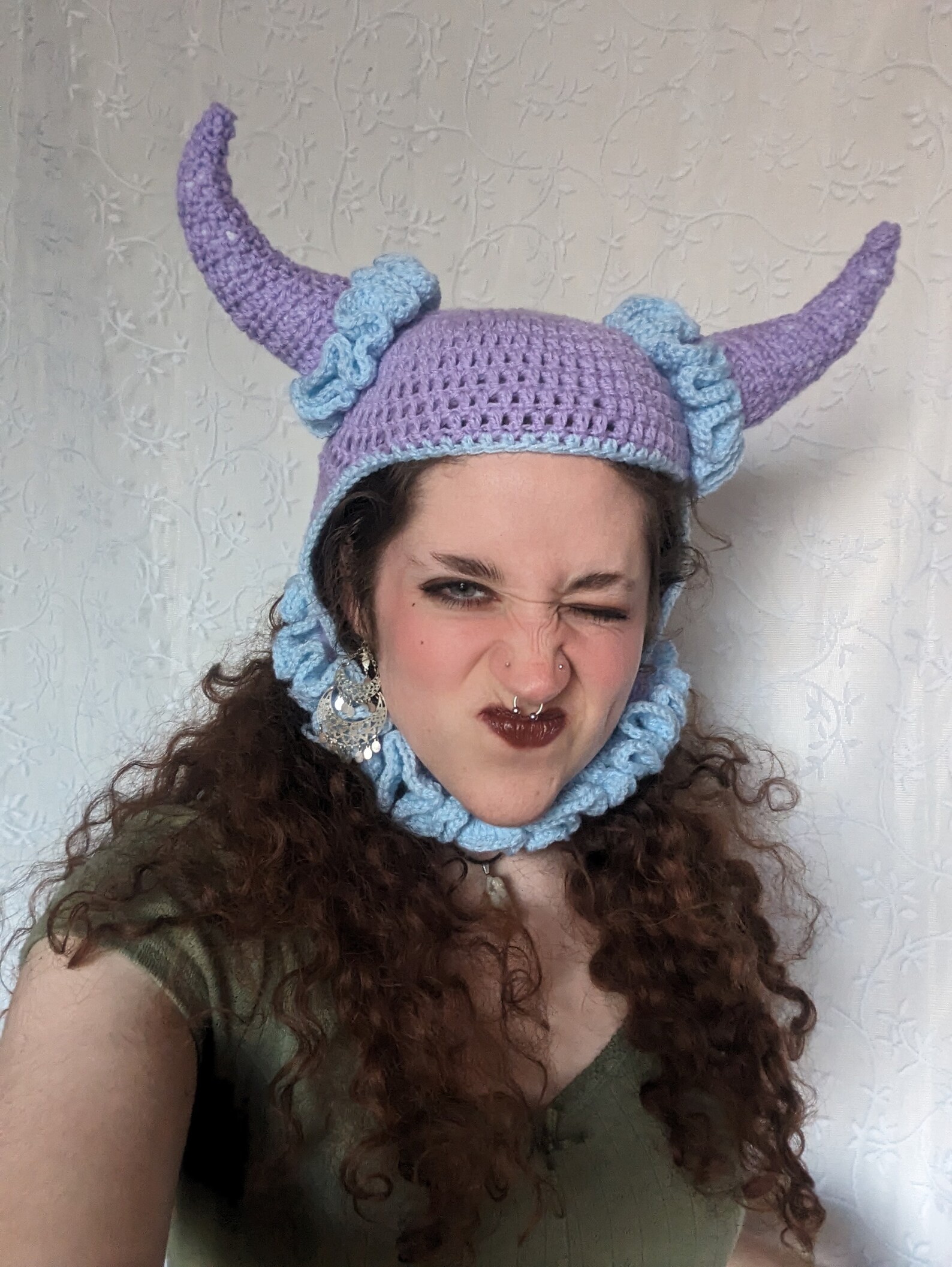 Horned Balaclava Purple and Blue Monster Balaclava With Horns Fun Kids ...