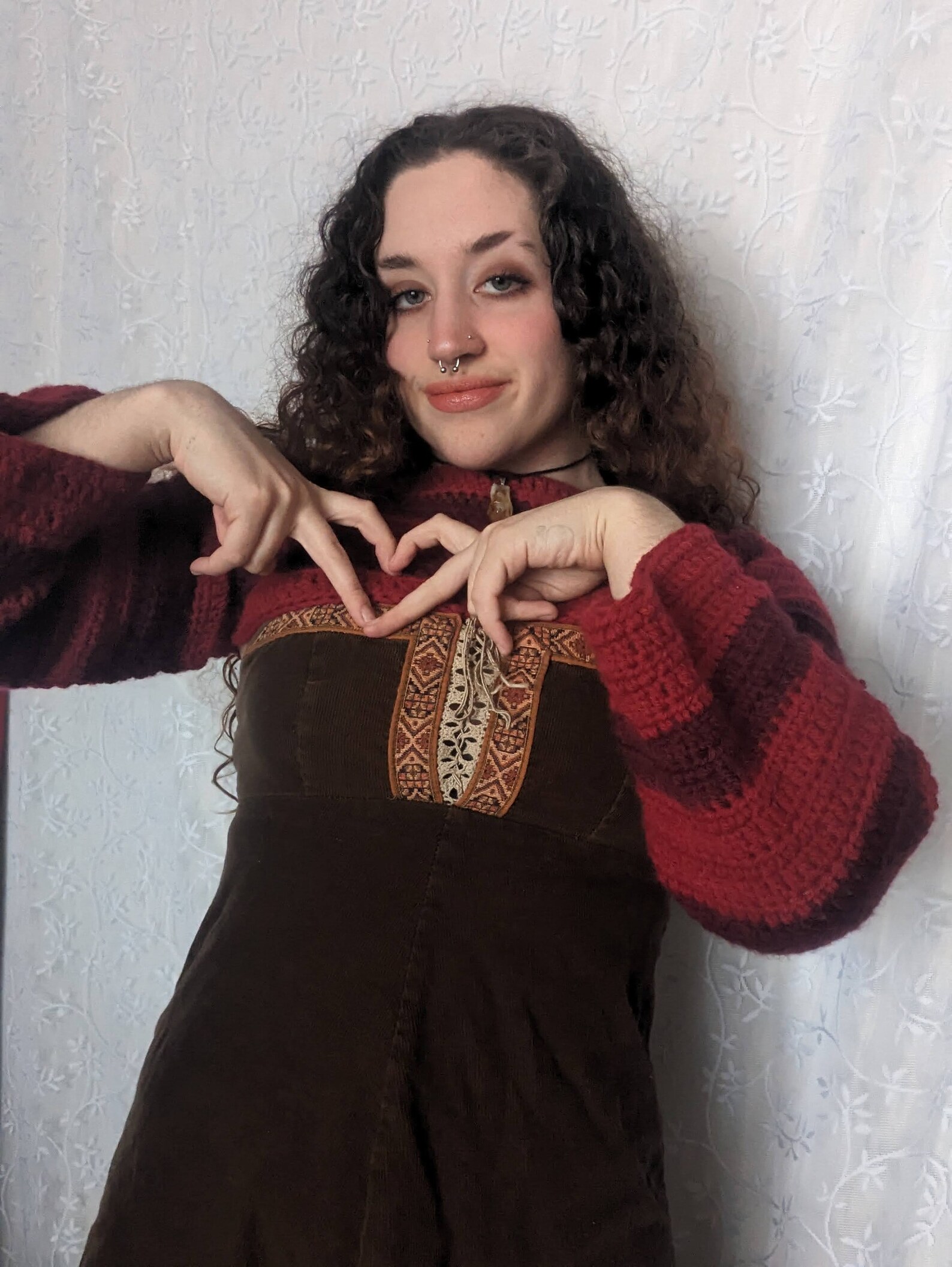 Crochet Red Shrug Sleeves Cute Alt Handmade Red and Maroon Bolero Shrug ...