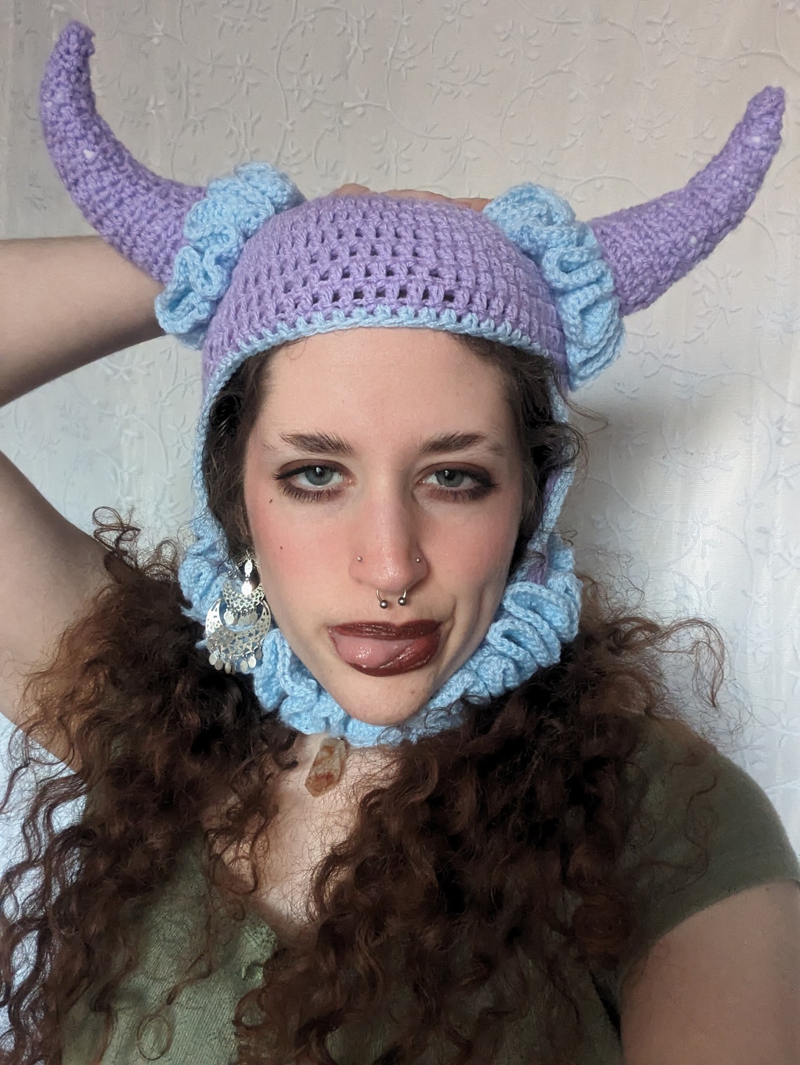 Horned Balaclava- Purple and Blue Monster Balaclava With Horns- Fun ...