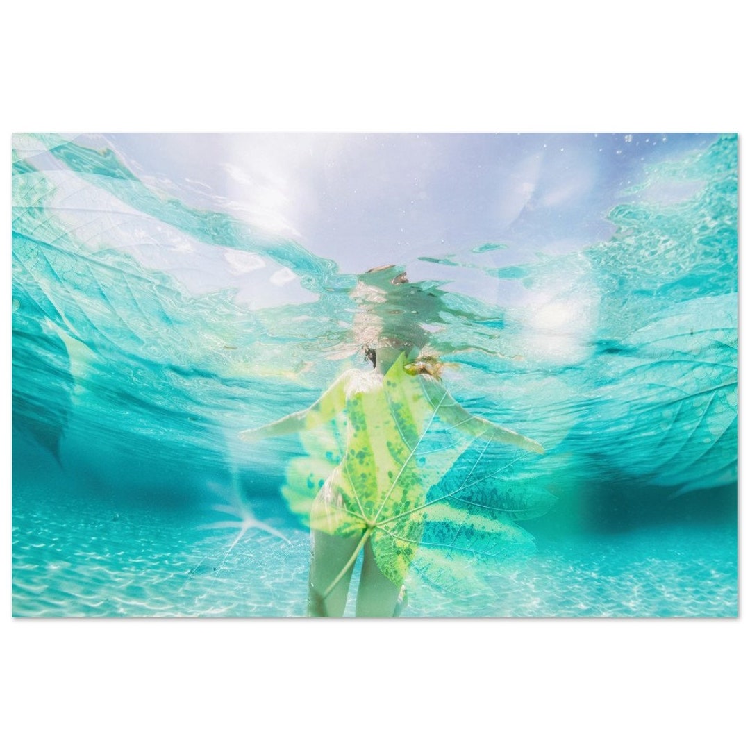 Unique Underwater Girl Sea Poster Print Colorful , Eden, Home Decor Sea ...