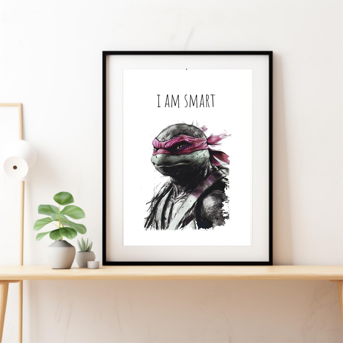Turtle Affirmation 'I Am Smart' , Boys Room Decor, I Am Smart Ninja ...