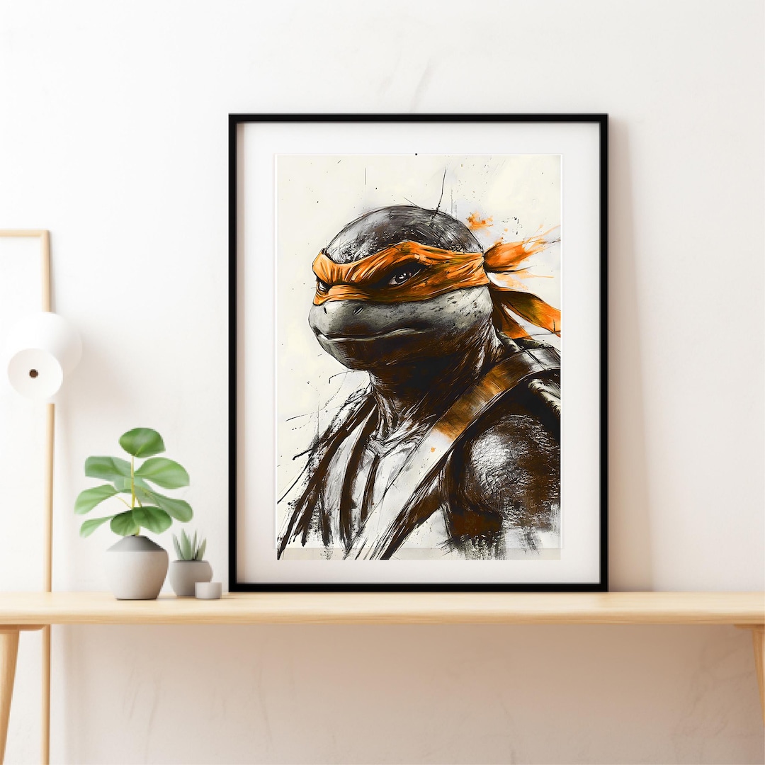 Michelangelo Turtle Digital Art Print , Boys Room Decor, Michelangelo ...