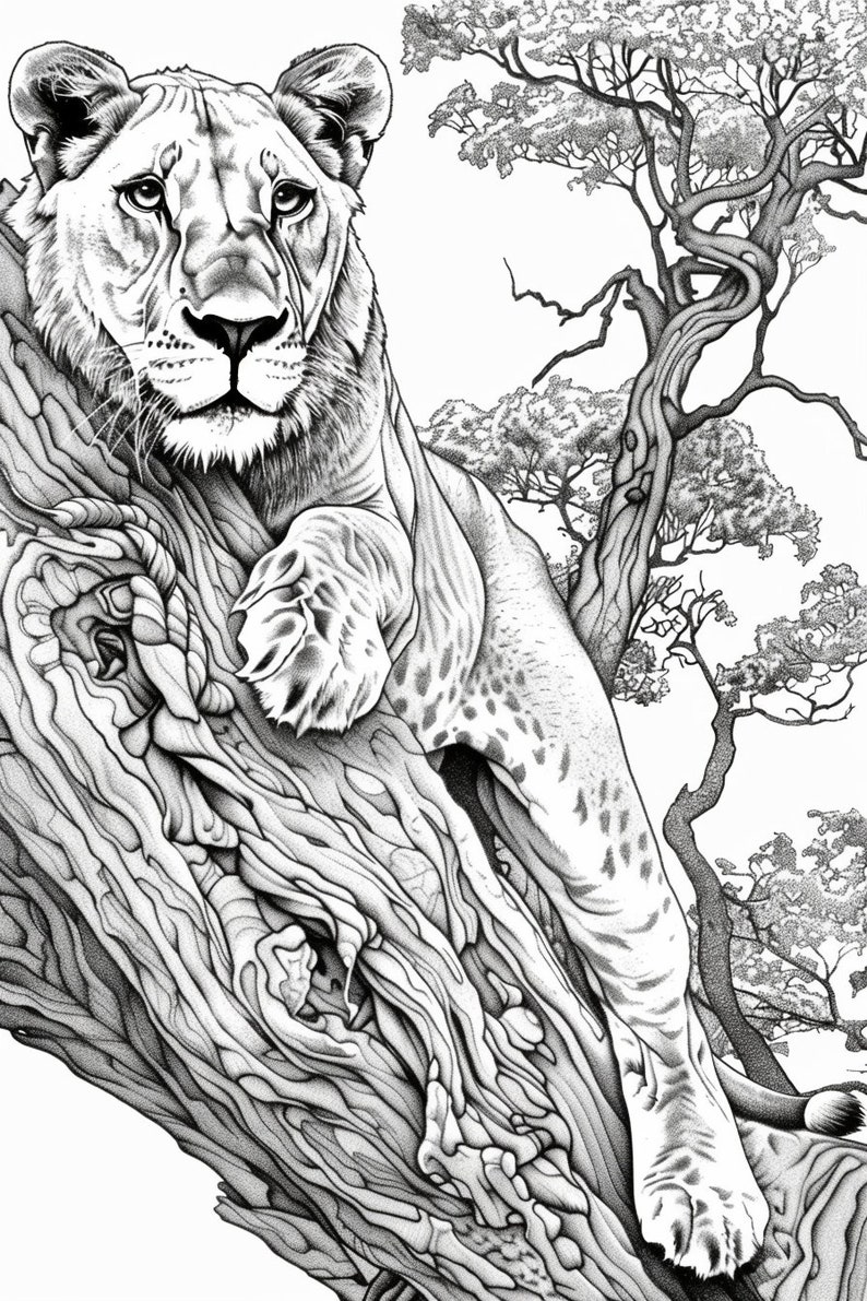 35 Animals Coloring Pages , Adults Coloring Book, Grayscale Coloring ...