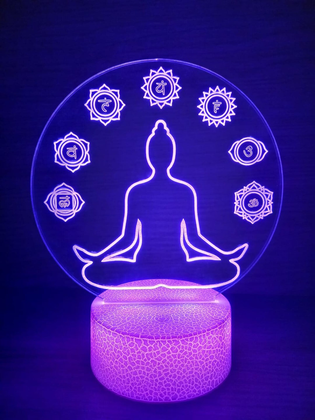 LED Night Lamp Table Lamp Multicolor Leds Seven Chakras With Remote ...