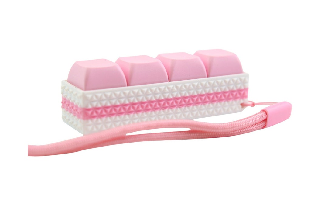 Clicky Club 4 Keycaps Fidget Clicker White and Pink - Etsy