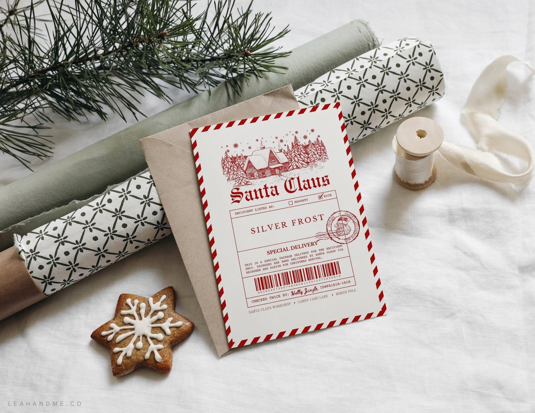 Printable Santa Mailing Label - Santa Express Christmas Shipping Label ...