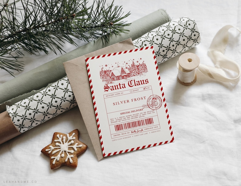 Printable Santa Mailing Label - Santa Express Christmas Shipping Label ...