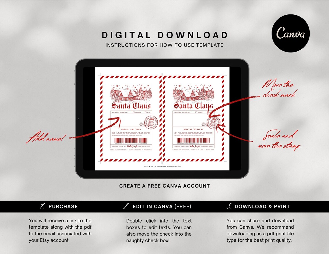 Printable Santa Mailing Label - Santa Express Christmas Shipping Label ...