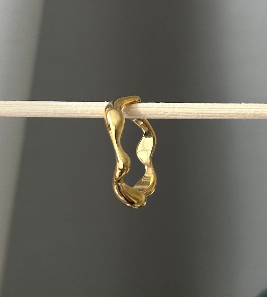 Abstract Wave Ring | 18K Gold Plated Ring - Etsy
