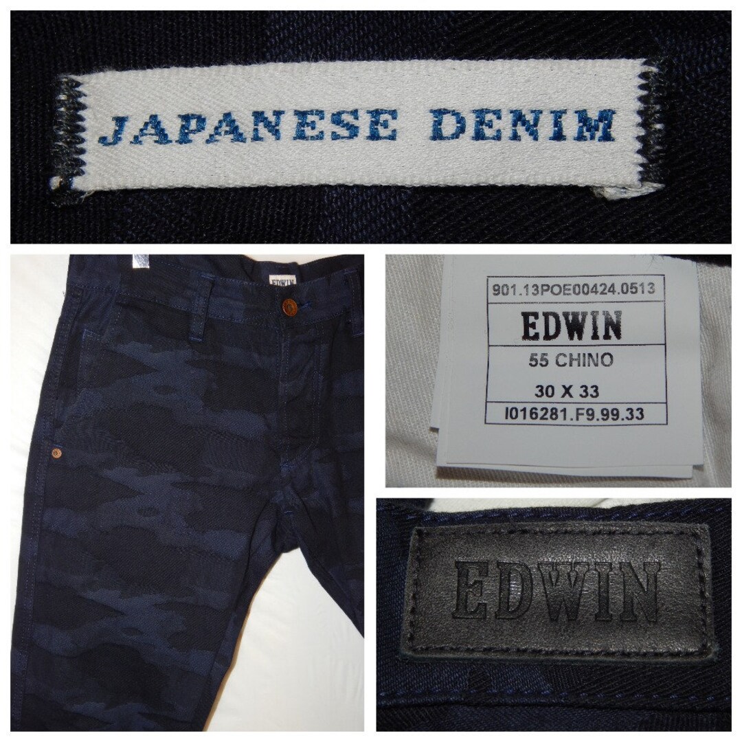 Edwin 55 Chino Japan Camo Twill Yarn Dyed 10.8oz Indigo Unwashed W30 - Etsy