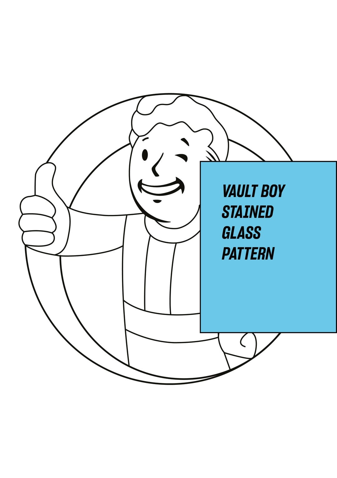 Fallout Vault Boy Stained Glass Pattern - Etsy