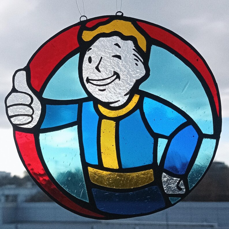 Fallout Vault Boy Stained Glass Pattern - Etsy