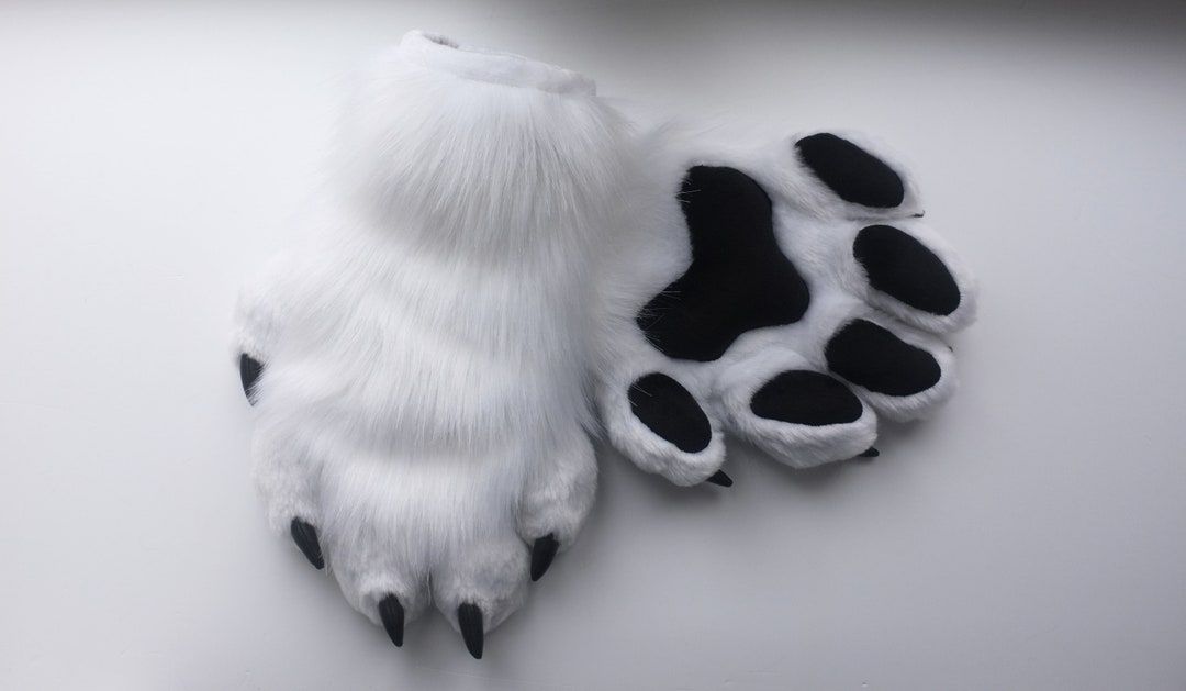 Five Finger Fursuit Paws, Fursuit Furry Paws, White Animal Paws - Etsy