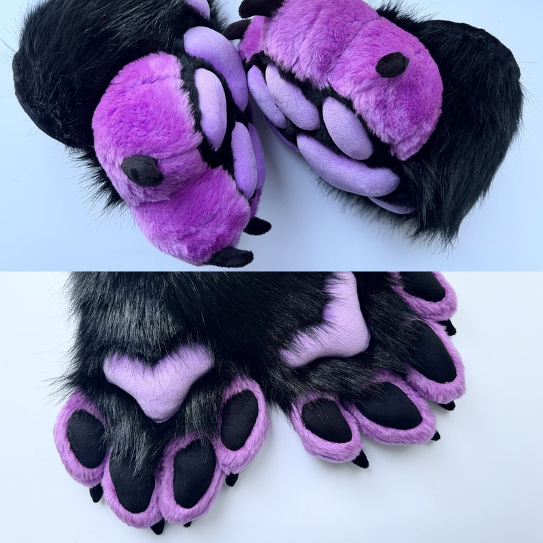 Purple & Black Fursuit Hand and Feet Paws - Etsy