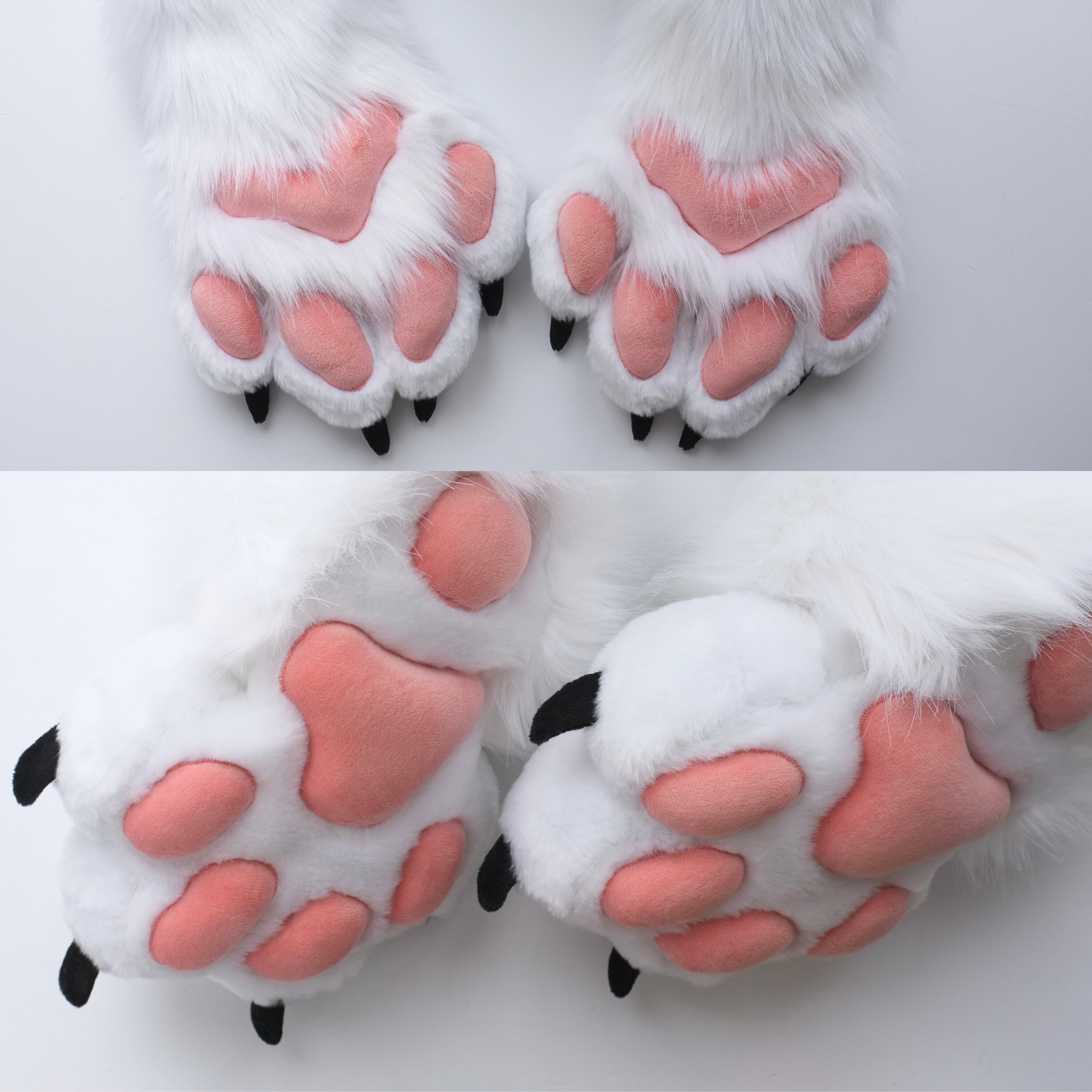 Fursuit Partial, White Fursuit Feet Paws, White Fursuit Handpaws, Furry ...