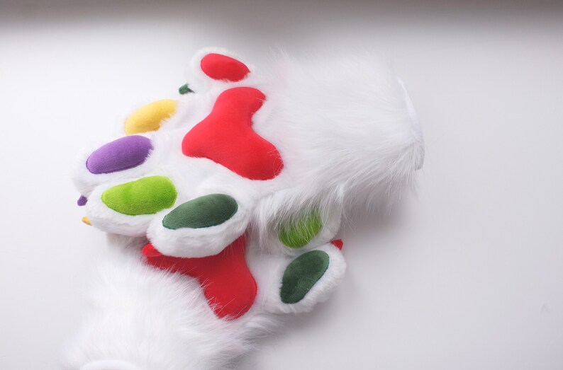 White Fursuit Paws, Five Finger Paws, White Puffy Paws - Etsy