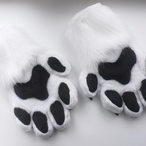 Five Finger Fursuit Paws, Fursuit Furry Paws, White Animal Paws - Etsy