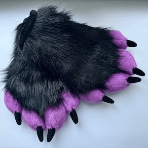 Purple & Black Fursuit Hand and Feet Paws - Etsy