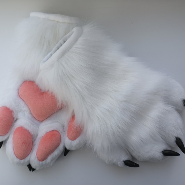 Furry Paws White and Pink - Etsy