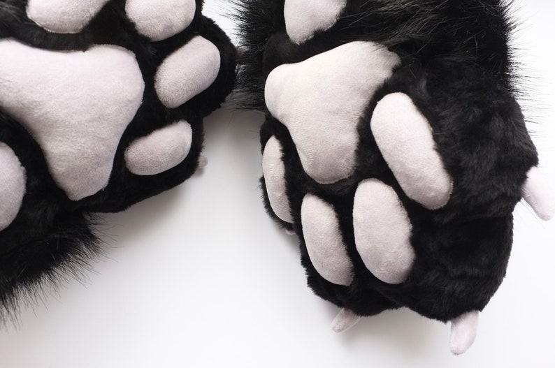 Black Fluffy Fursuit Feet Paws - Etsy