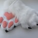 White Four Finger Furry Paws, Fur Handpaws With Salmon Pink Pads - Etsy
