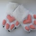 White Four Finger Furry Paws, Fur Handpaws With Salmon Pink Pads - Etsy