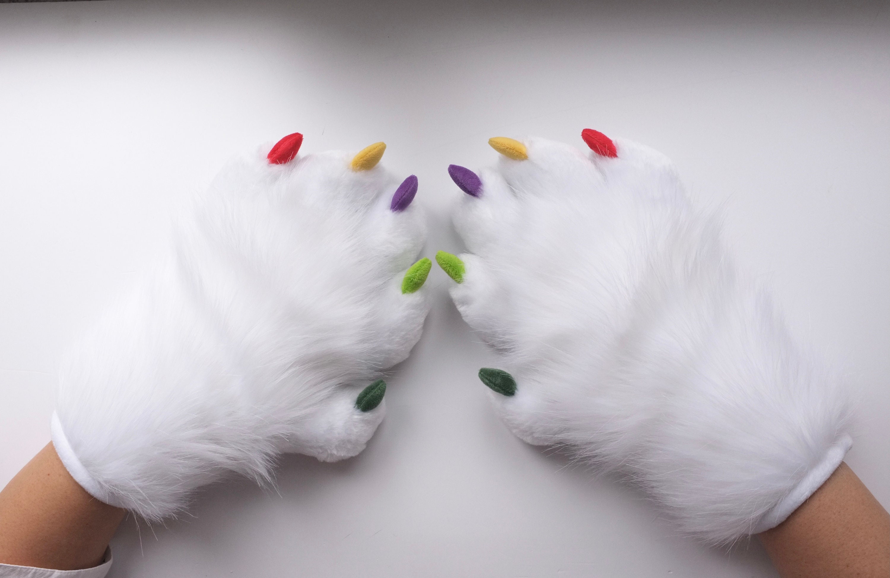 White Fursuit Paws, Five Finger Paws, White Puffy Paws - Etsy