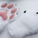 White Five Finger Paws, Paw Gloves White, Fluffy Fursuit Paws, Fursuit ...