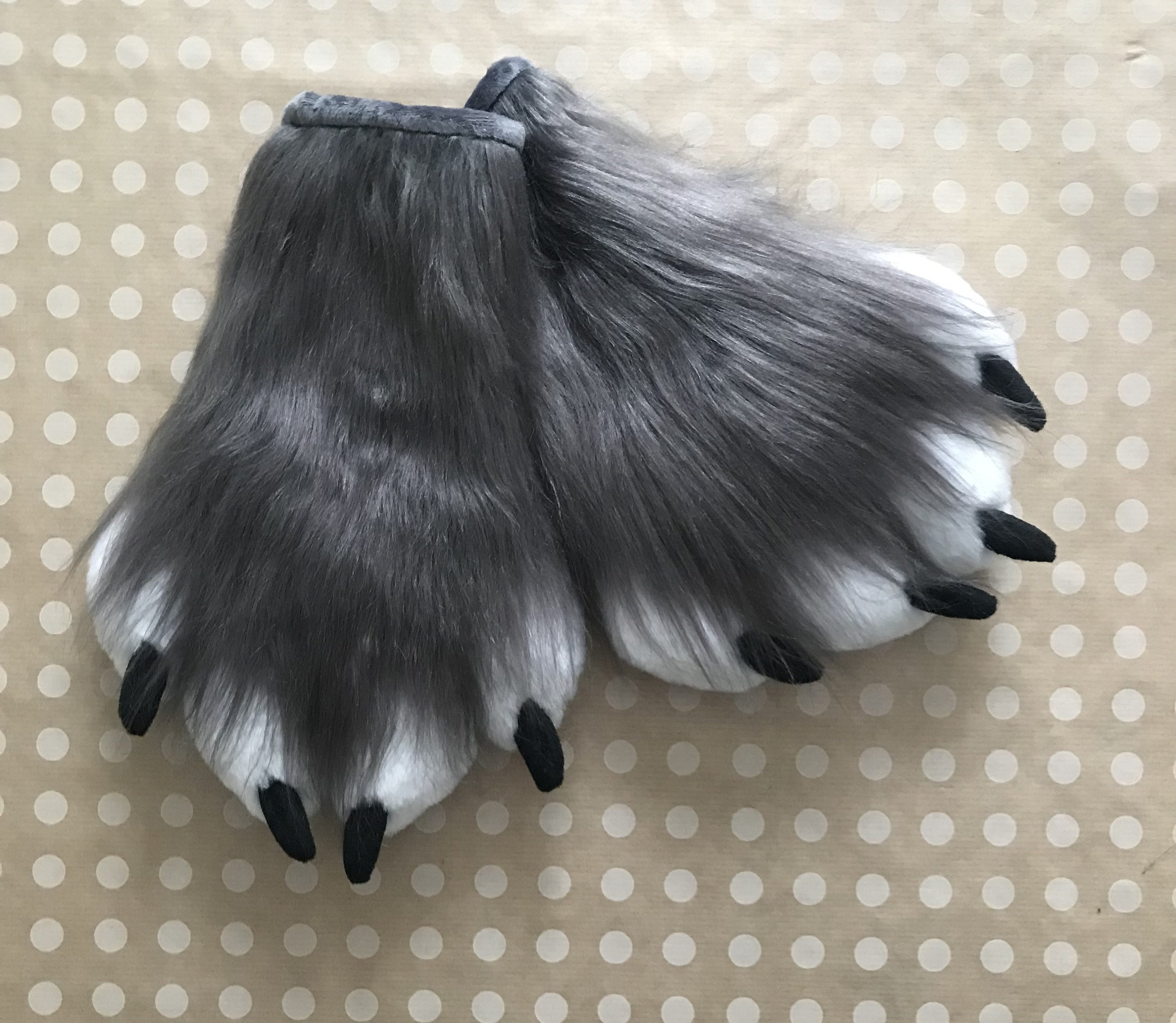 Grey Fursuit Paws, Furry Gloves, Paw Hand Gloves, Furry Paws Grey ...