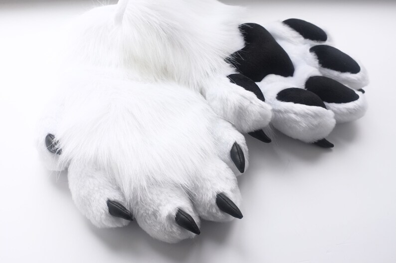 White Faux Fur Fursuit Paws - Etsy