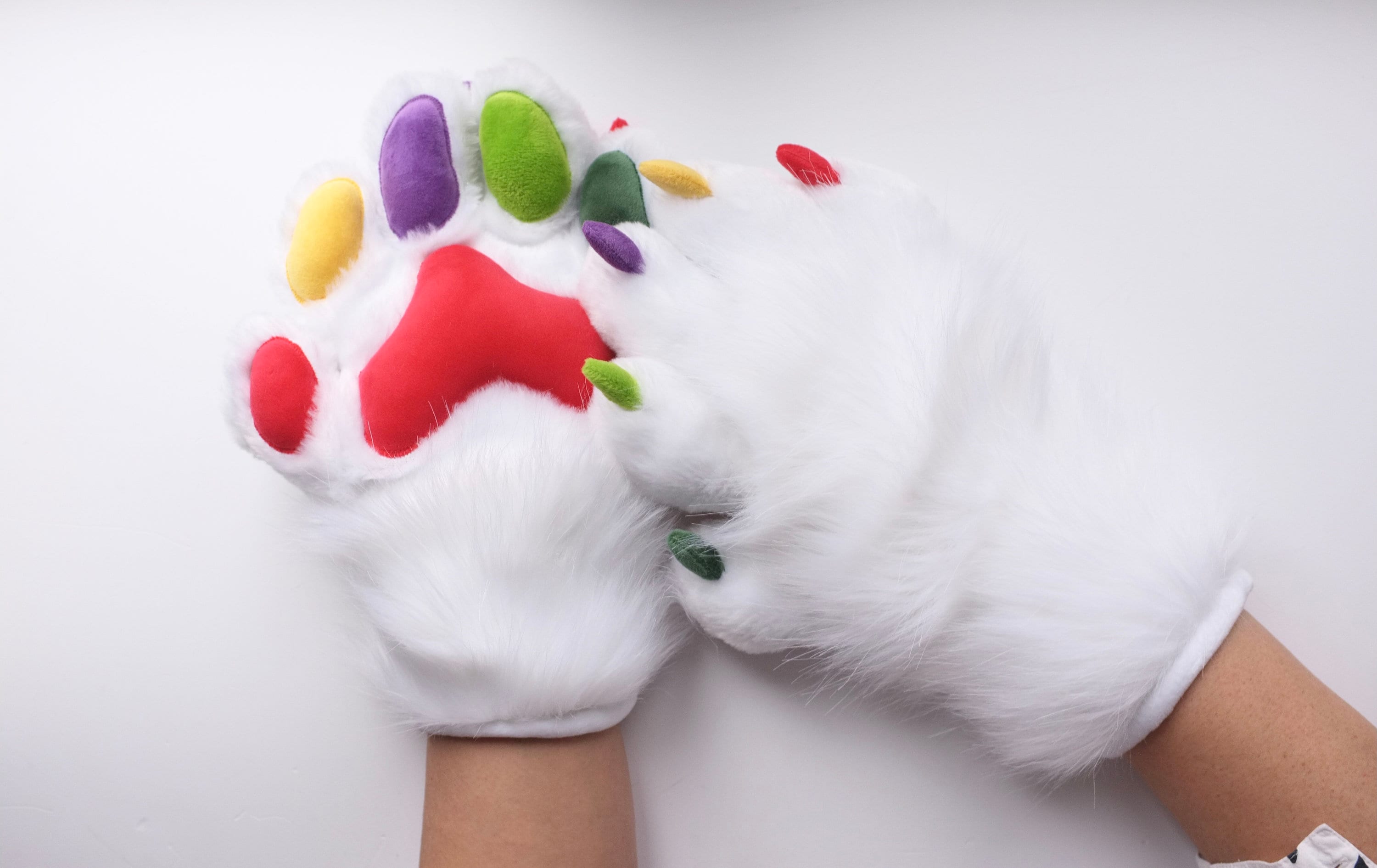 White Fursuit Paws, Five Finger Paws, White Puffy Paws - Etsy