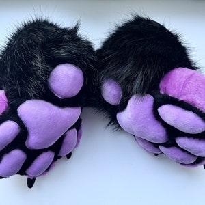 Purple Fursuit Feet Paws, Black Purple Furry Paws - Etsy