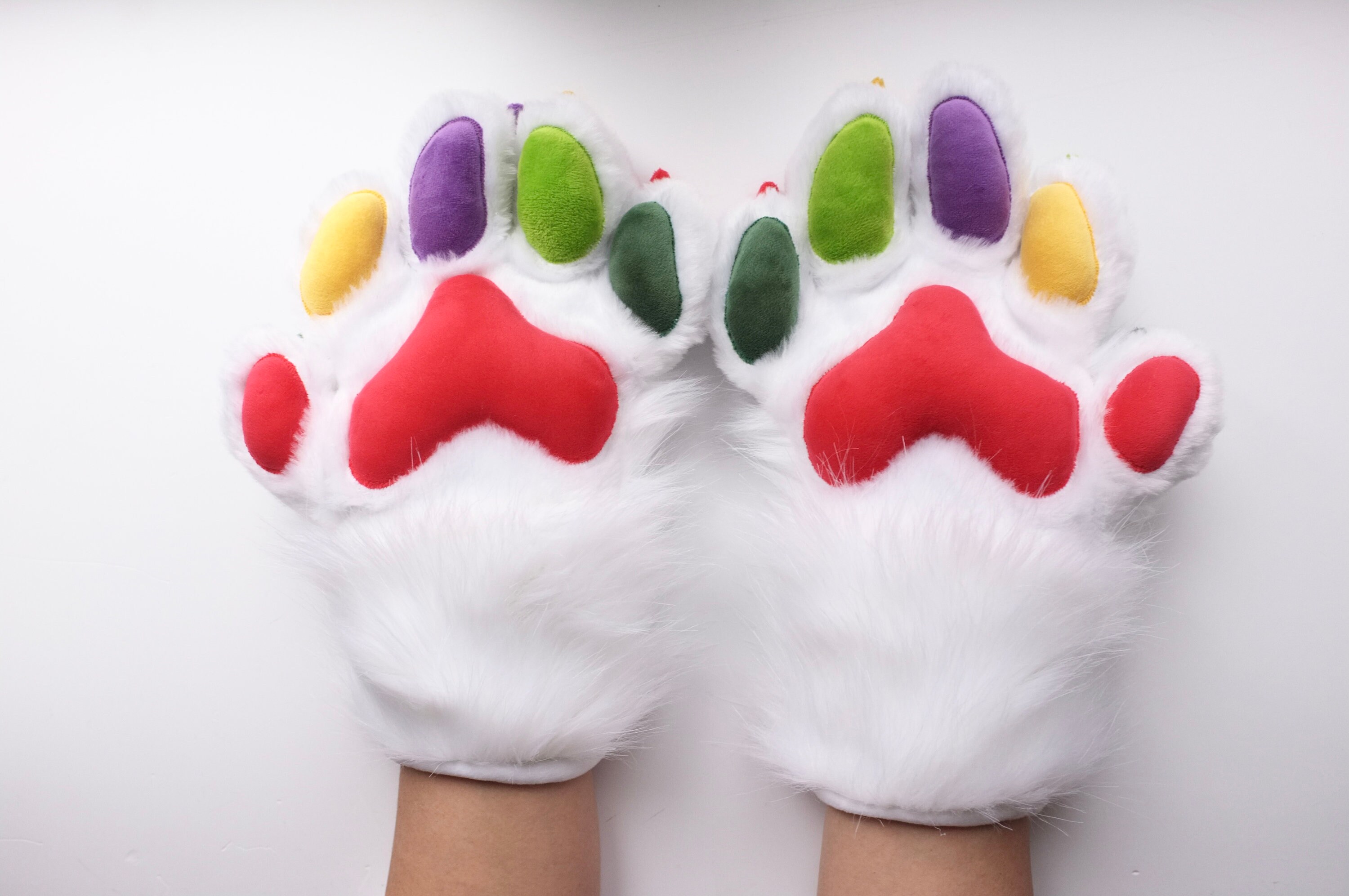 White Fursuit Paws, Five Finger Paws, White Puffy Paws - Etsy