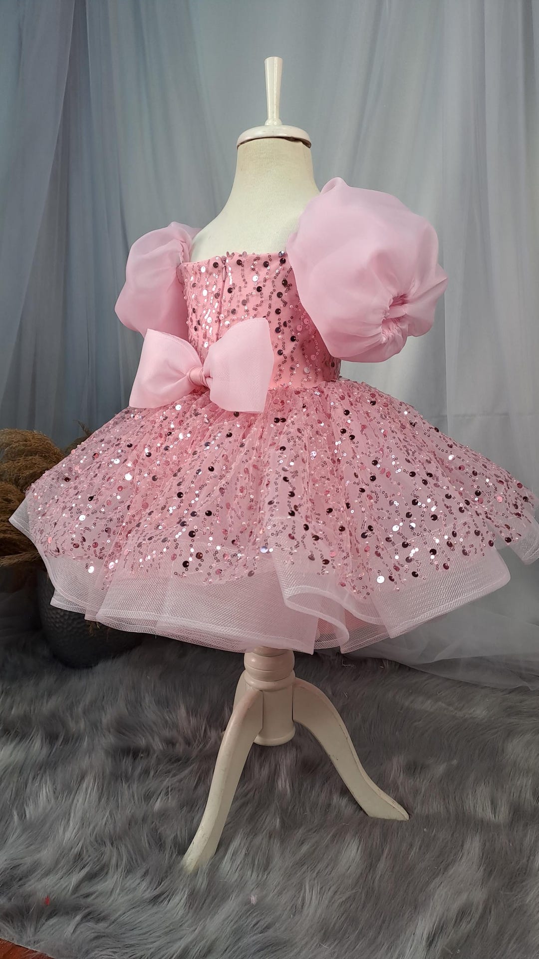 Princess Style Pink Tulle Dress, Wedding, Birthday Dress for Girls ...