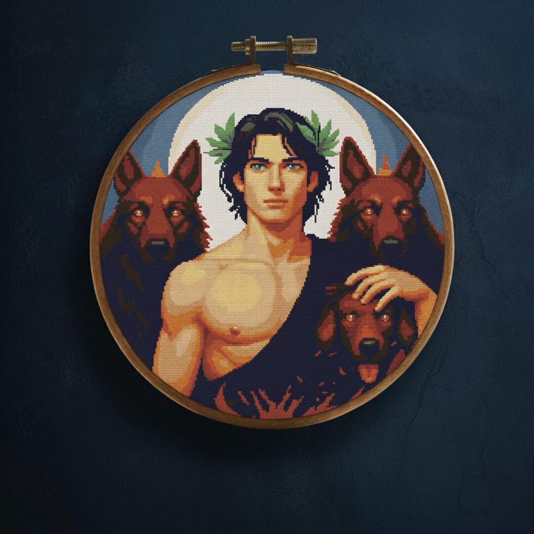 Hades Cross Stitch Pattern | Greek God Mythology Design With Cerberus ...