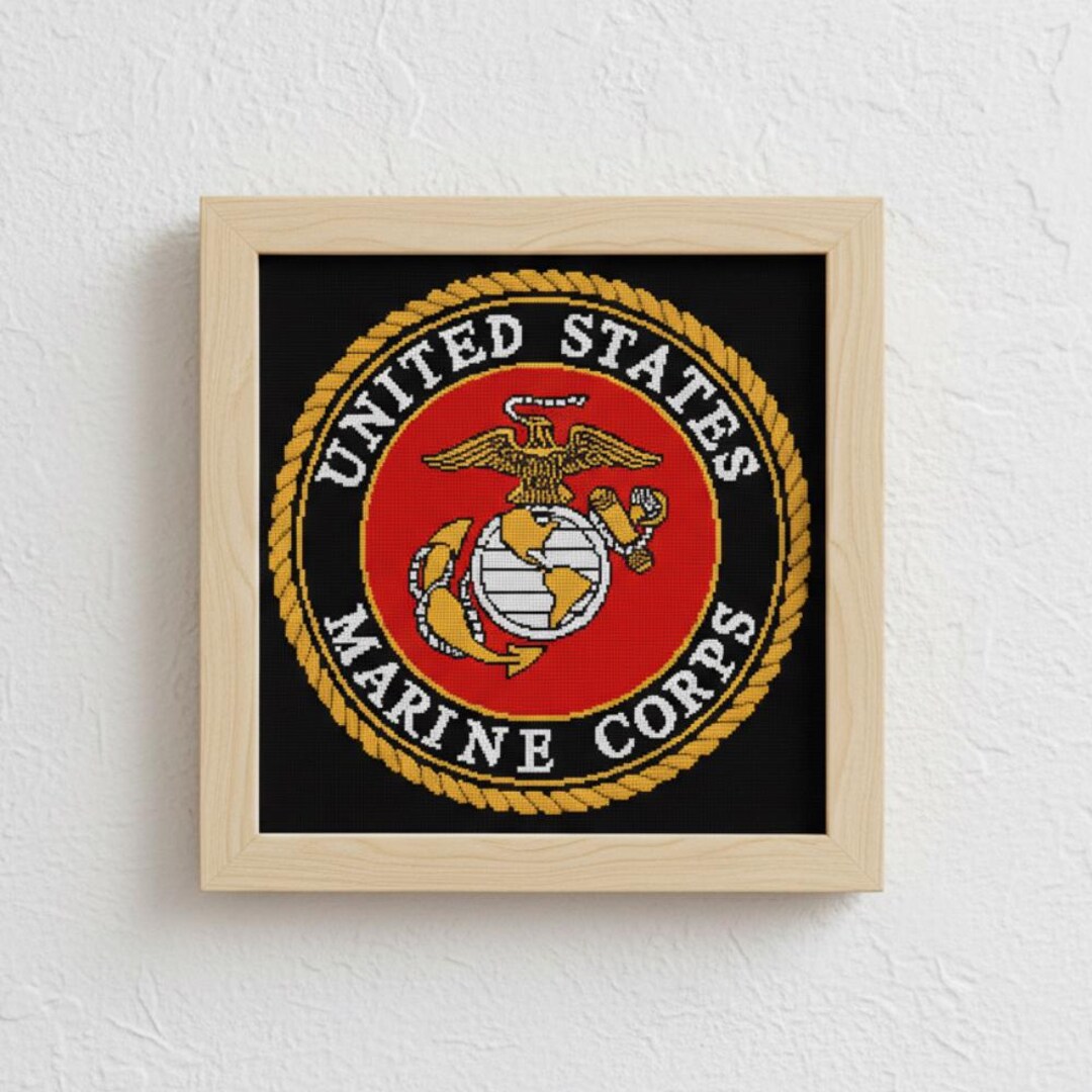 USMC Cross Stitch | United States Marine Corps Emblem Logo Symbol Patch ...